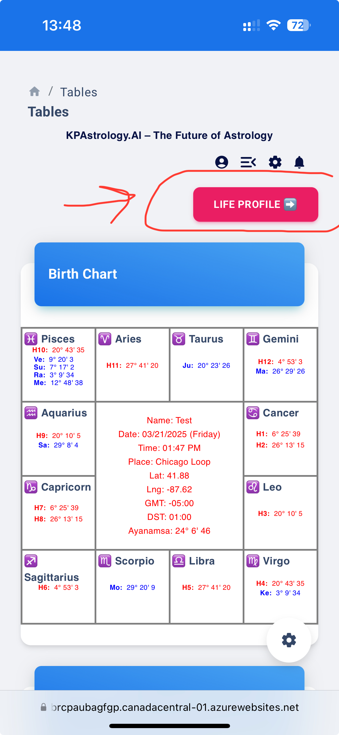 Finding the Life Profile feature on Zodex.AI – CP JOIS, FRAeS